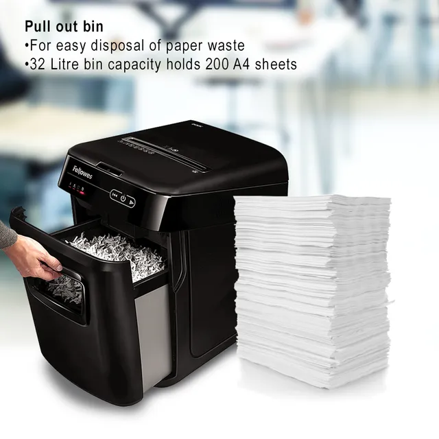 Fellowes Automax 200C Cross Cut P4 Paper Shredder - 200 Sheet