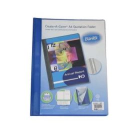 Bantex A4 Create-A-Cover PVC Quotation Folder Blue