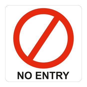 Parrot Sign Symbolic 150 x 150mm Red No Entry Sign On White ACP