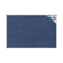 Parrot Bulletin Board Ribbed Aluminium Frame 1800x1200mm Denim Blue