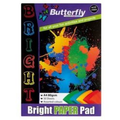 Butterfly A4 Bright Colour Paper 80gsm Assorted Pad 50s