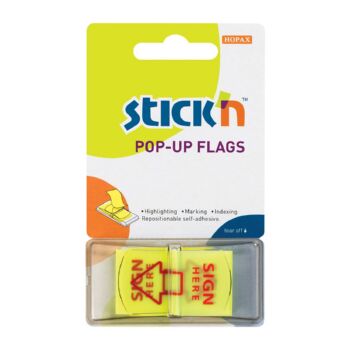 Stick'n Pop-Up Flags 45 x 12mm Sign Here Assorted 5 Pads