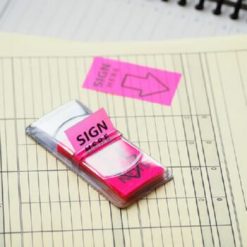 Stick'n Pop-Up Flags 45 x 25mm Sign Here Neon Pink