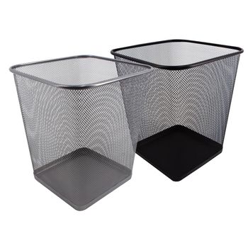 SDS Wire Mesh Square Waste Bin 15L Black