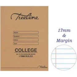 Treeline A4 College Exercise Book 17mm Ruled 72 Page - Penfile.co.za