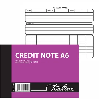 Treeline A6 Duplicate Carbon Book Credit Note 100 Page