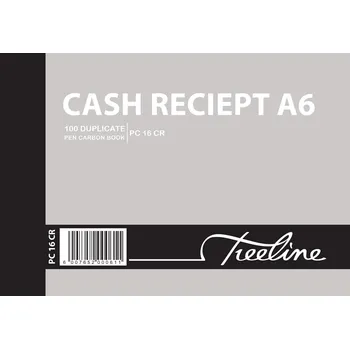 Treeline A6 Duplicate Carbon Book Cash Receipt 100 Page