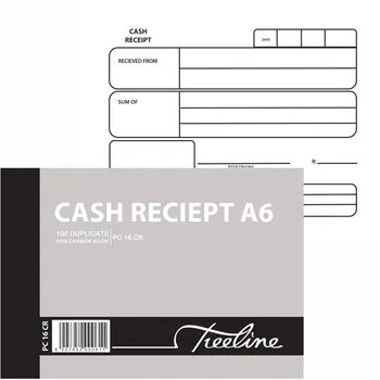 Treeline A6 Duplicate Carbon Book Cash Receipt 100 Page