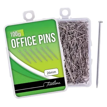 Treeline Office Pins 26mm Silver 100g