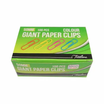Treeline Paper Clips 50mm PVC Assorted 100s