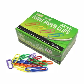 Treeline Paper Clips 50mm PVC Assorted 100s