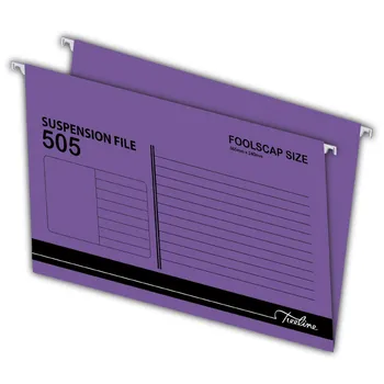 Treeline Foolscap Suspension Files Purple Box 25