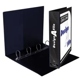 Treeline A4 Design-A-File 4D Ringbinder PVC 40mm Black - Penfile Office ...