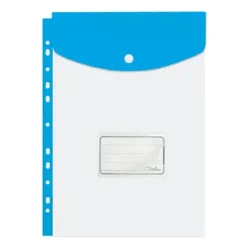Treeline A4 Filing Carry Folder PVC 180 Micron Top Open Azure Blue ...