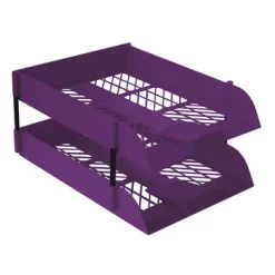 Treeline Desk Letter Tray Set With Risers Purple - Penfile Office ...