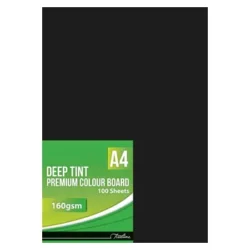 Treeline A4 Deep Tint Project Board 160gsm Black 100s - Penfile.co.za