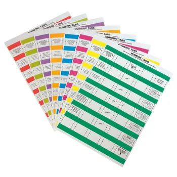 Tidy Files Numeric Laser Labels 33mm Assorted 10 Colours