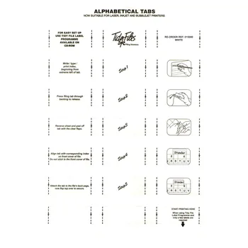 Tidy Files Alphabetical Laser Labels 55mm White - Pack 5