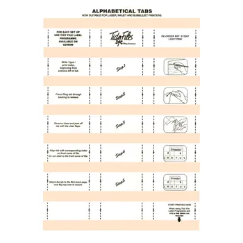 Tidy Files Alphabetical Laser Labels 55mm Light Pink - Pack 5