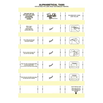 Tidy Files Alphabetical Laser Labels 55mm Light Yellow - Pack 5