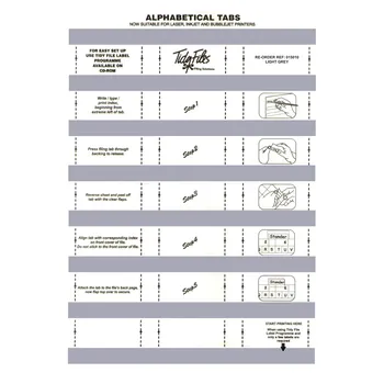 Tidy Files Alphabetical Laser Labels 55mm Light Grey - Pack 5