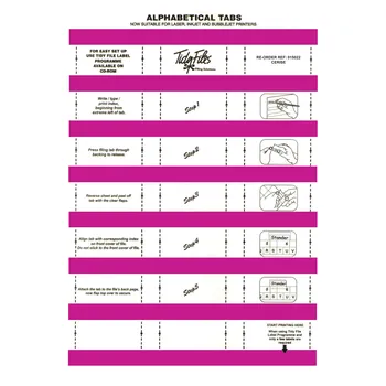 Tidy Files Alphabetical Laser Labels 55mm Cerise - Pack 5