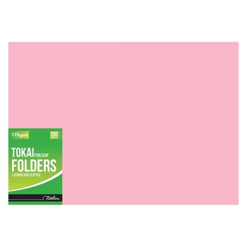 Treeline Tokai Manilla Board Folders 175gsm Pastel Pink 100s