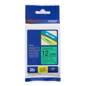 Brother TZe-731 Laminated Tape Black On Green 12mm