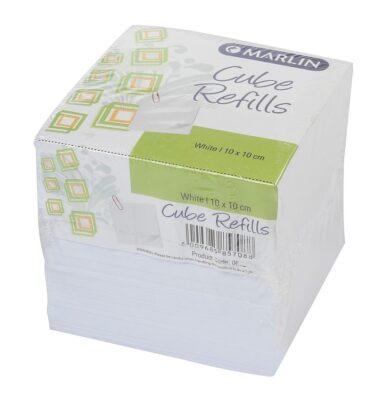 Marlin Memo Cube Refill Wrapped 100 x 100mm - White
