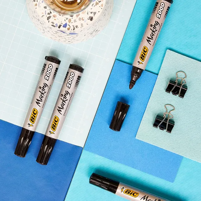 Bic Marking 2000 Permanent Marker Bullet Point Black - Box 12