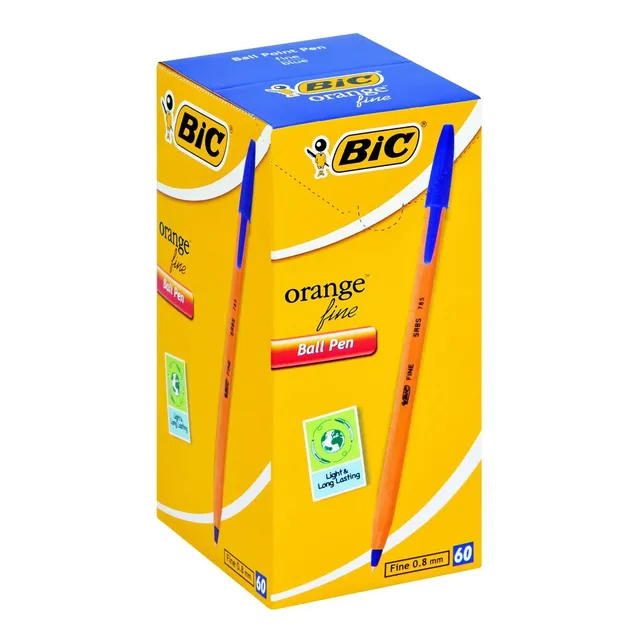 Bic Orange Ballpoint Pen Fine 0.8mm Blue