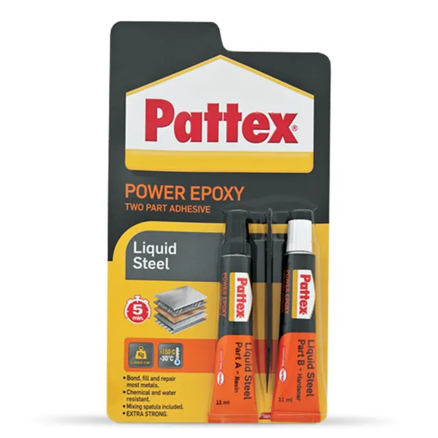 Pattex Power Epoxy Clear Metal Repair Liquid Steel 22ml - Box 12