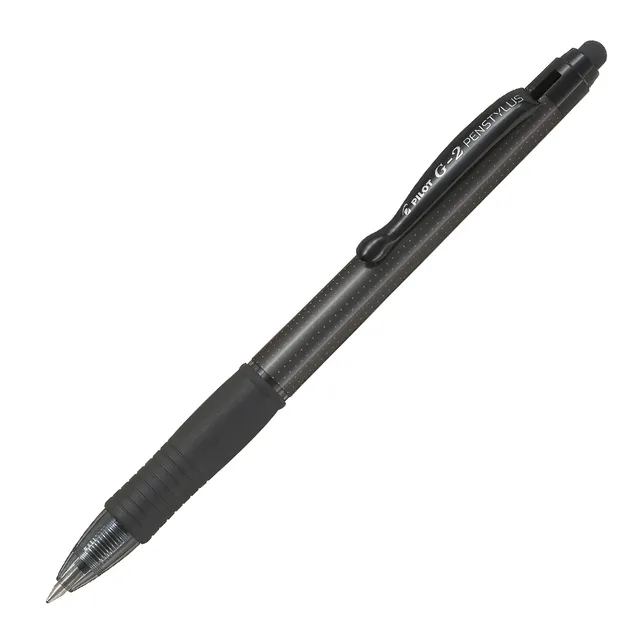 Pilot G2 Stylus Retractable Roller Ball Gel Pen Fine 0.7mm - Grey Barrel