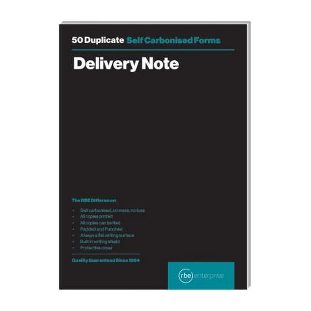 RBE A5 Duplicate Delivery Note Pad - 50 Sets
