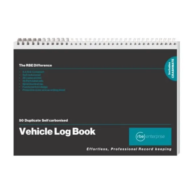 RBE A5 Duplicate Spiral Bound Vehicle Log Book - 50 Sets