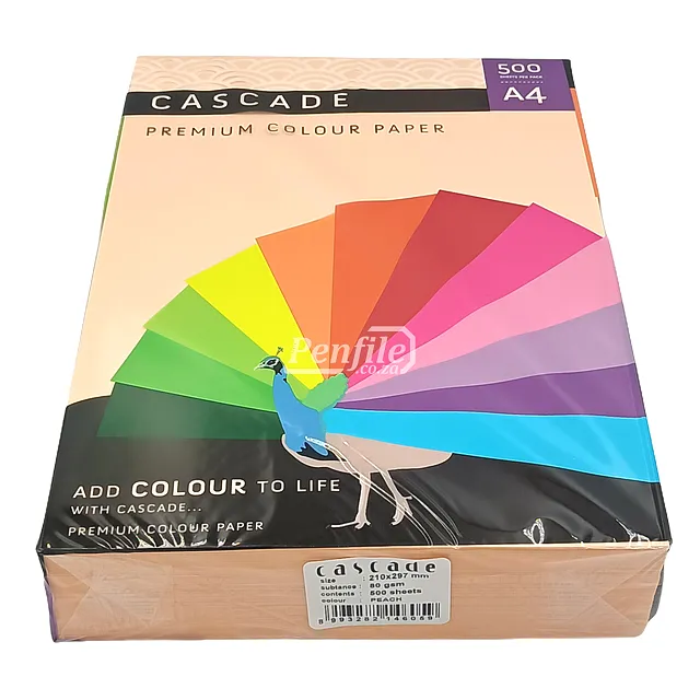 Cascade A4 Colour Paper 80gsm Ream 500 Sheets - Pastel Peach