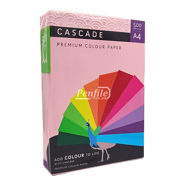 Cascade A4 Colour Paper 80gsm Ream 500 Sheets - Pastel Pink