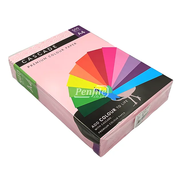 Cascade A4 Colour Paper 80gsm Ream 500 Sheets - Pastel Pink