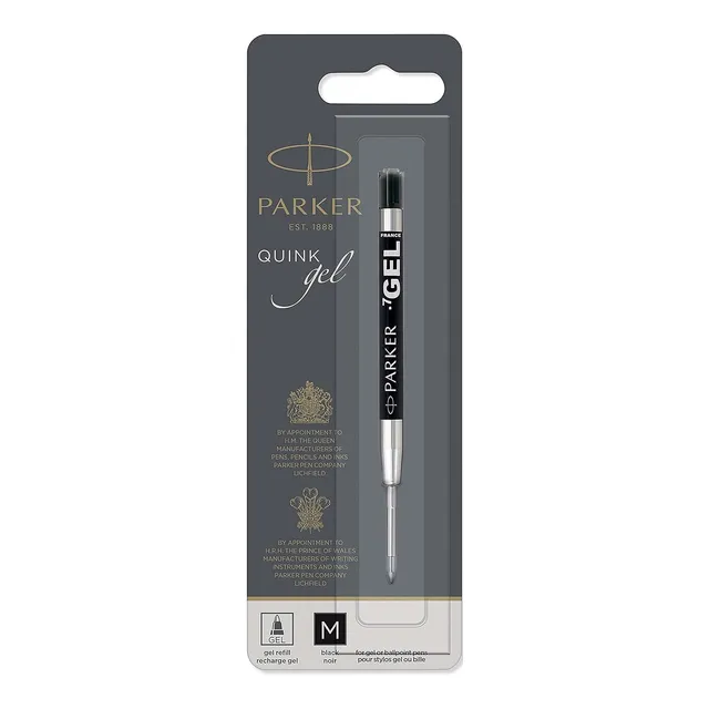 Parker Quinkflow Ballpoint Medium 0.7mm Gel Pen Refill - Black - Box 12