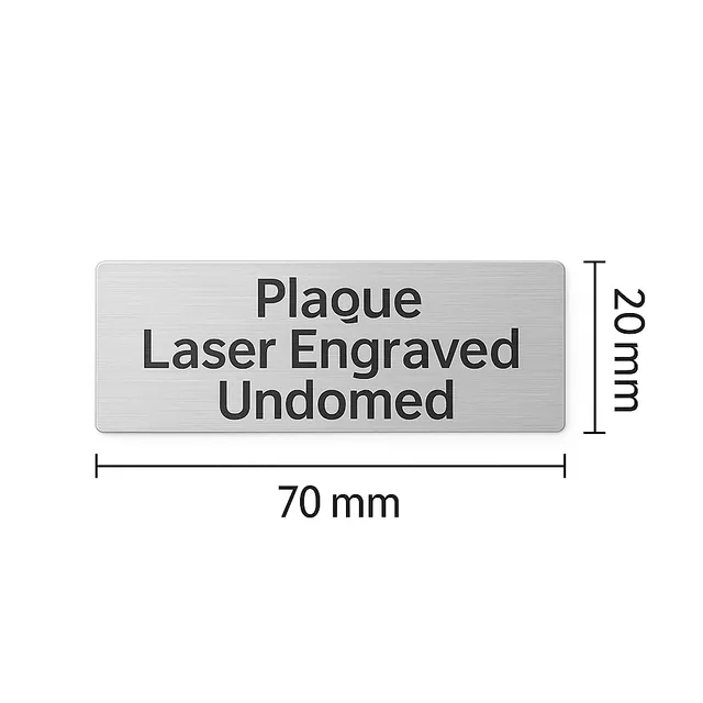 Plaque Laser Engraved Undomed - 70 x 20mm