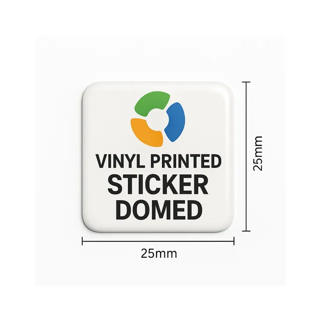 Vinyl Printed Sticker Domed - 25 x 25mm