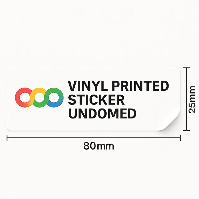 Vinyl Printed Sticker Undomed - 80 x 25mm