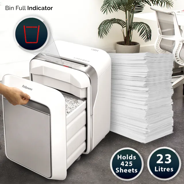 Fellowes Powershred LX211 Micro Cut P5 Paper Shredder White - 15 Sheet